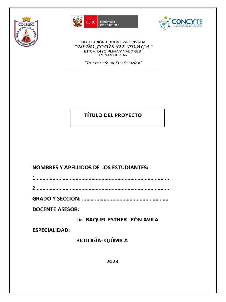 Caratula Del Proyecto | PDF