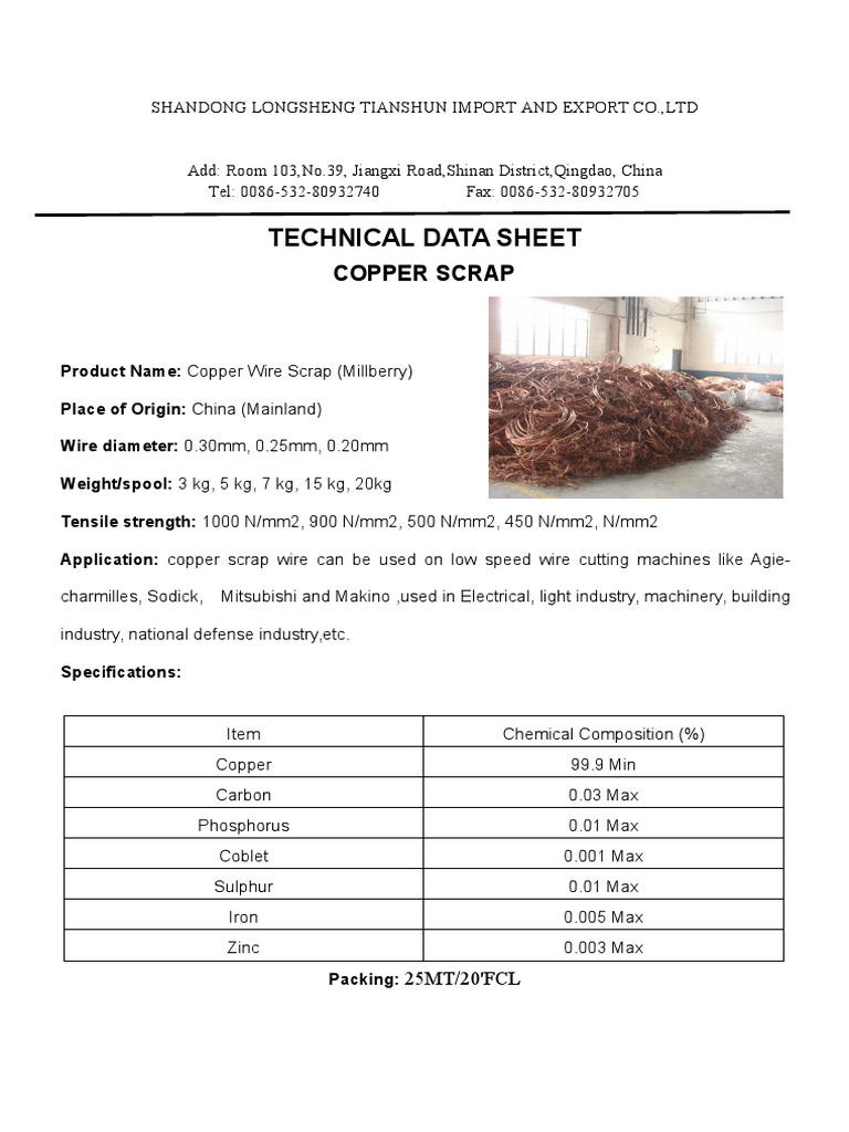Tds Copper Wire Scrap Pdf