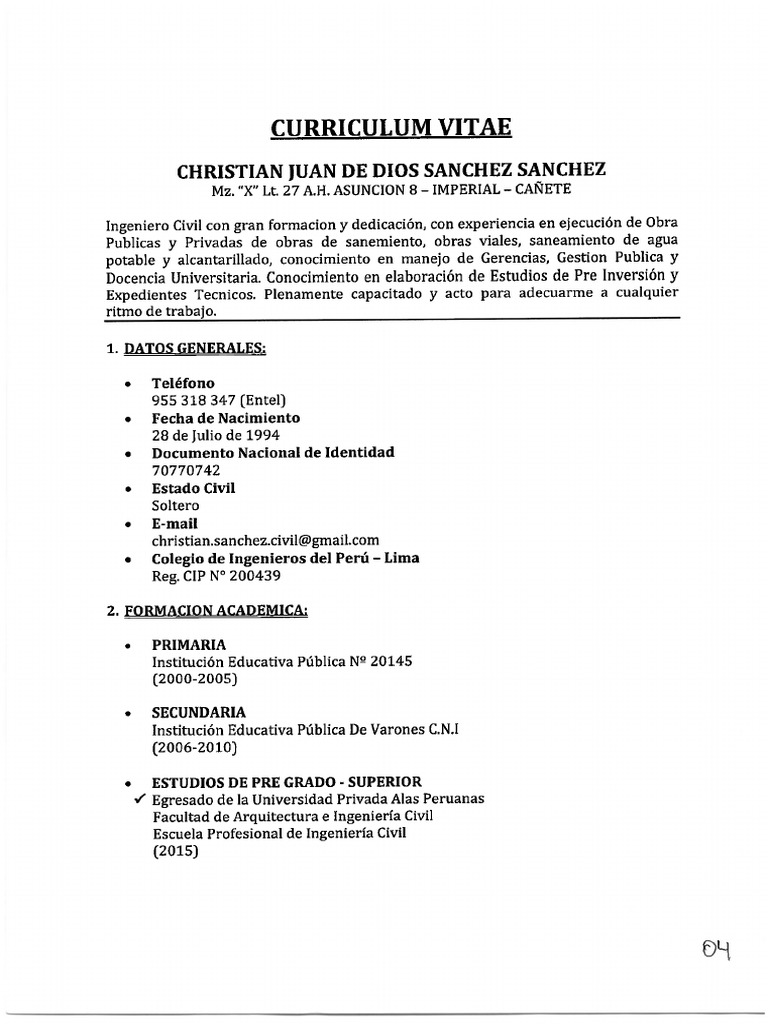 9-CV. Sanchez Sanchez Con Resolucion Municipal | PDF
