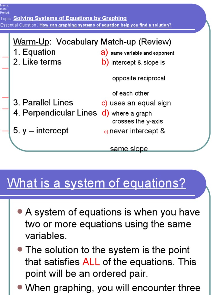 Solve Systems by Graphing | PDF | Equations | Mathematics