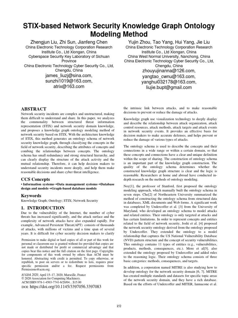 2020 Stix Based Network Security Knowledge Graph Ontology Modeling