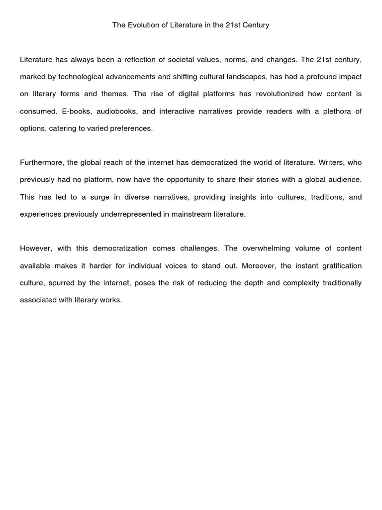 21st Century Literature Evolution | PDF