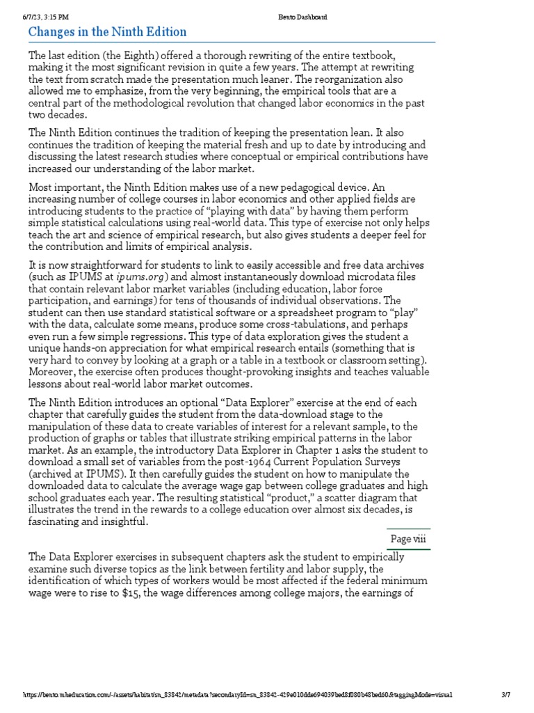 Preface 9 Ed | PDF | Labour Economics | Employment