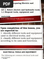 Lesson 1 - Electrical Tools and Equipment | PDF