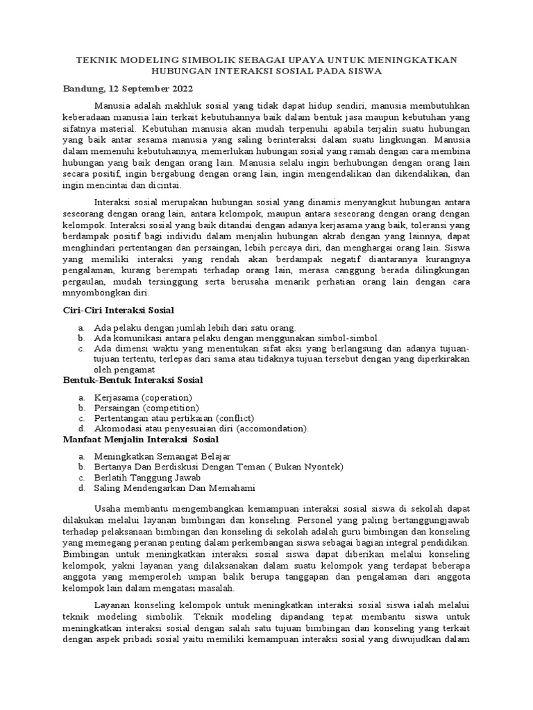 Teknik Modeling untuk Siswa | PDF