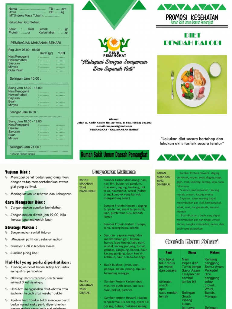 Leaflet Rendah Kalori RSUD PMK | PDF