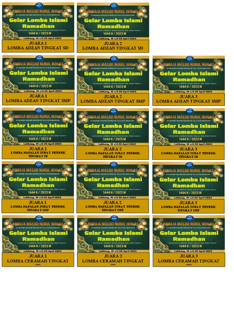 Label Stiker Piala | PDF