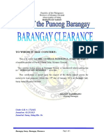 Barangay Certificate of Appearance Template | PDF