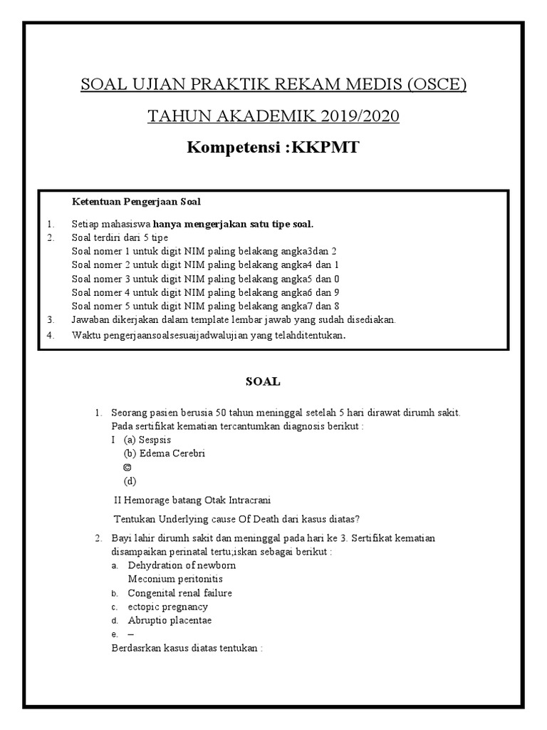 Soal Ujian Osca KKPMT | PDF