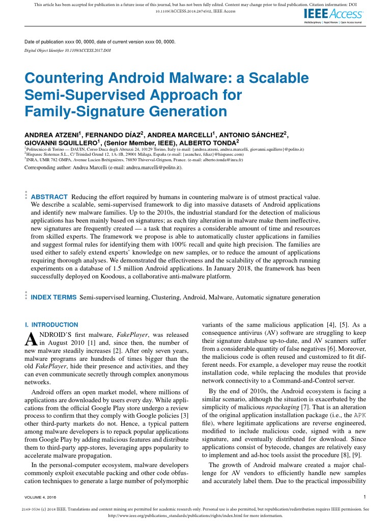 2018 - Countering Android Malware - A Scalable Semi-Supervised Approach ... 2018 - Countering Android Malware - A Scalable Semi-Supervised Approach ...