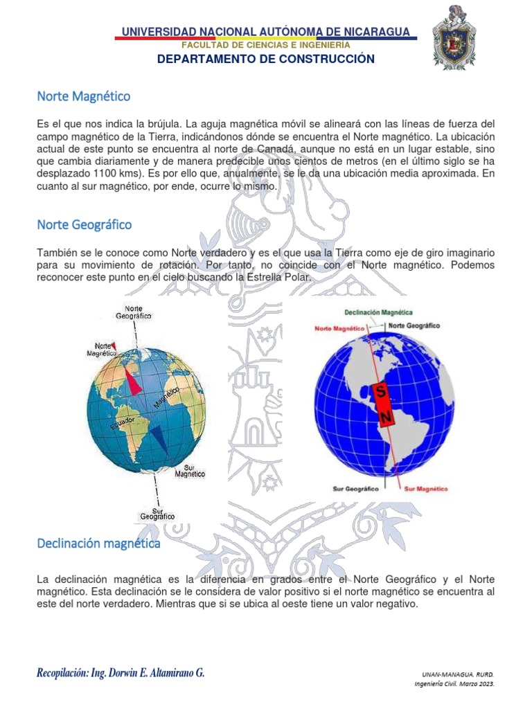 Norte Magnético: Departamento de Construcción | PDF | Azimut | Campo ...