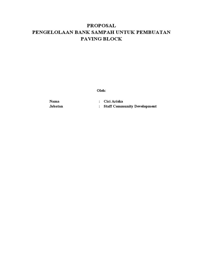 Proposal Pavling Blok | PDF