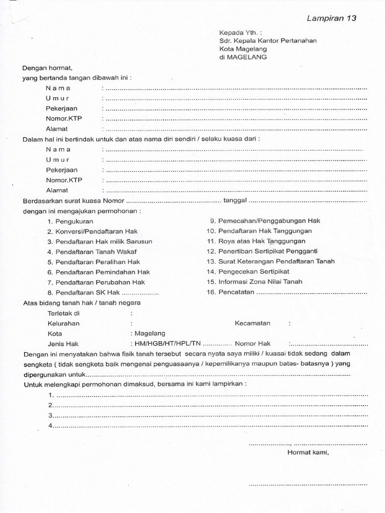 Template Surat Lampiran 13 | PDF