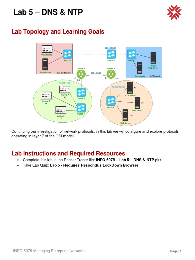 INFO-6078 - Lab 5 - DNS & NTP | PDF | Domain Name System | Computer Network