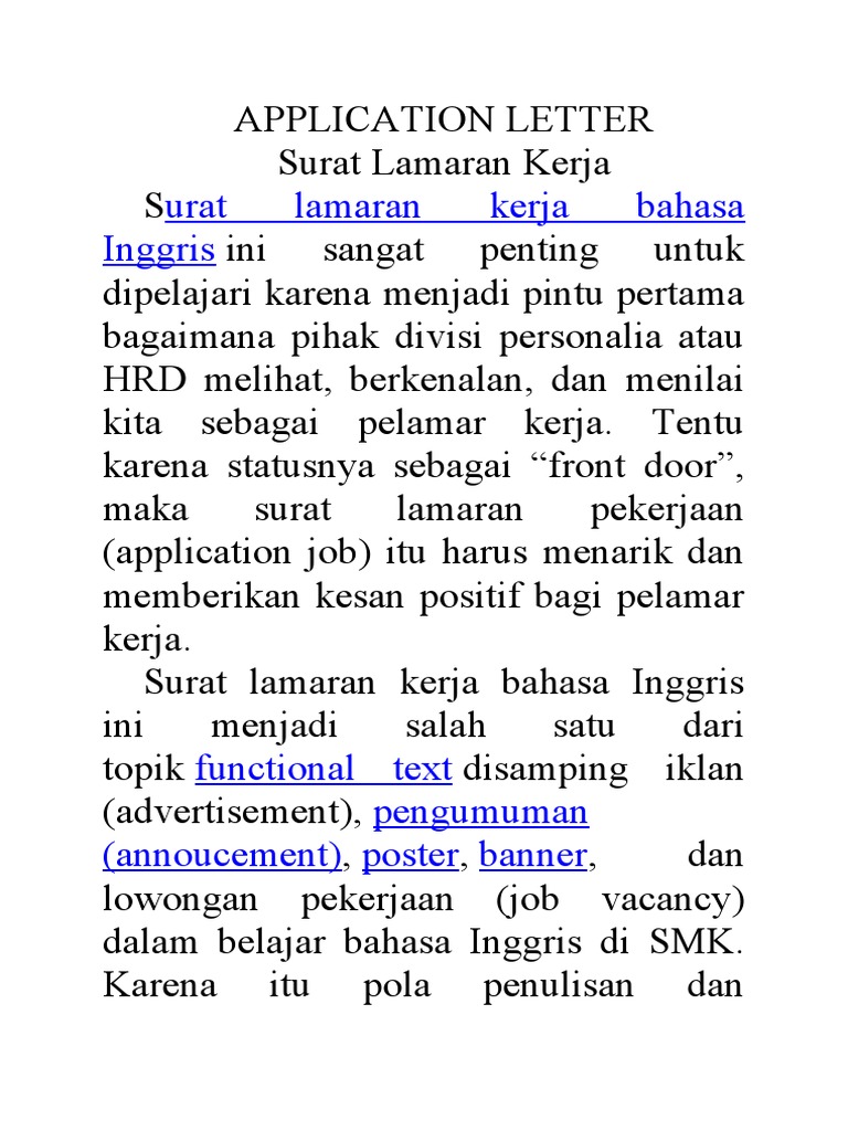Application Letter Materi 5 | PDF
