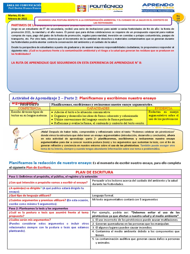 Actividad de Aprendizaje 2-Exp 02-Parte 2 | PDF | Ensayos | Aprendizaje