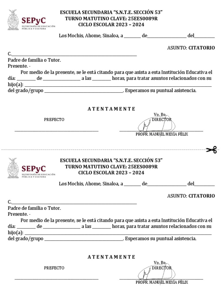 04 - Citatorio Alumnos General | PDF