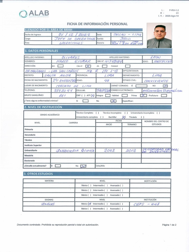 Informacion Personal | PDF