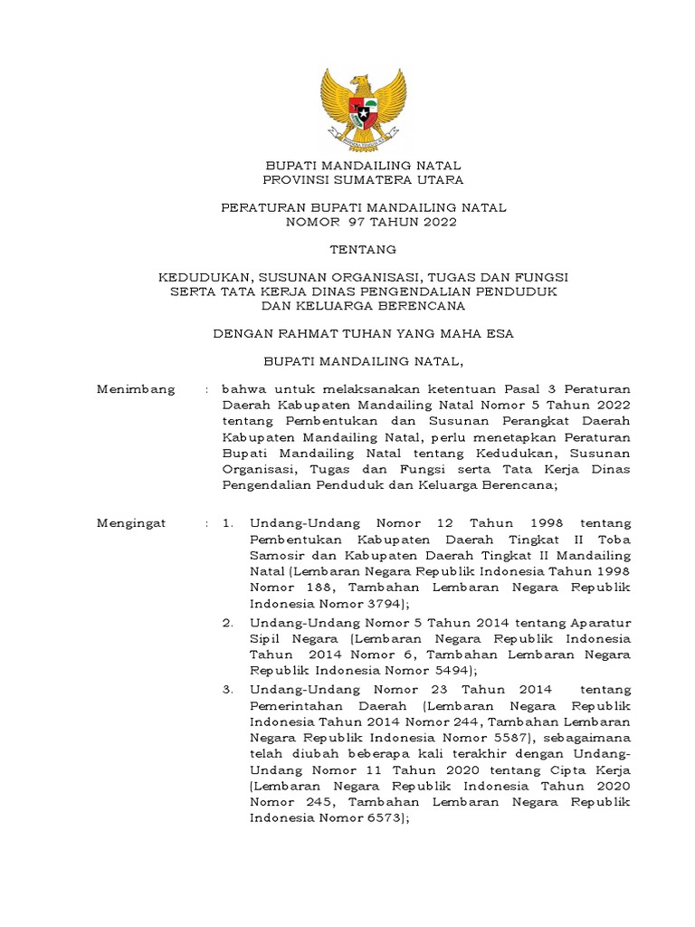 Tupoksi Dinas KB | PDF | Bisnis | Hukum