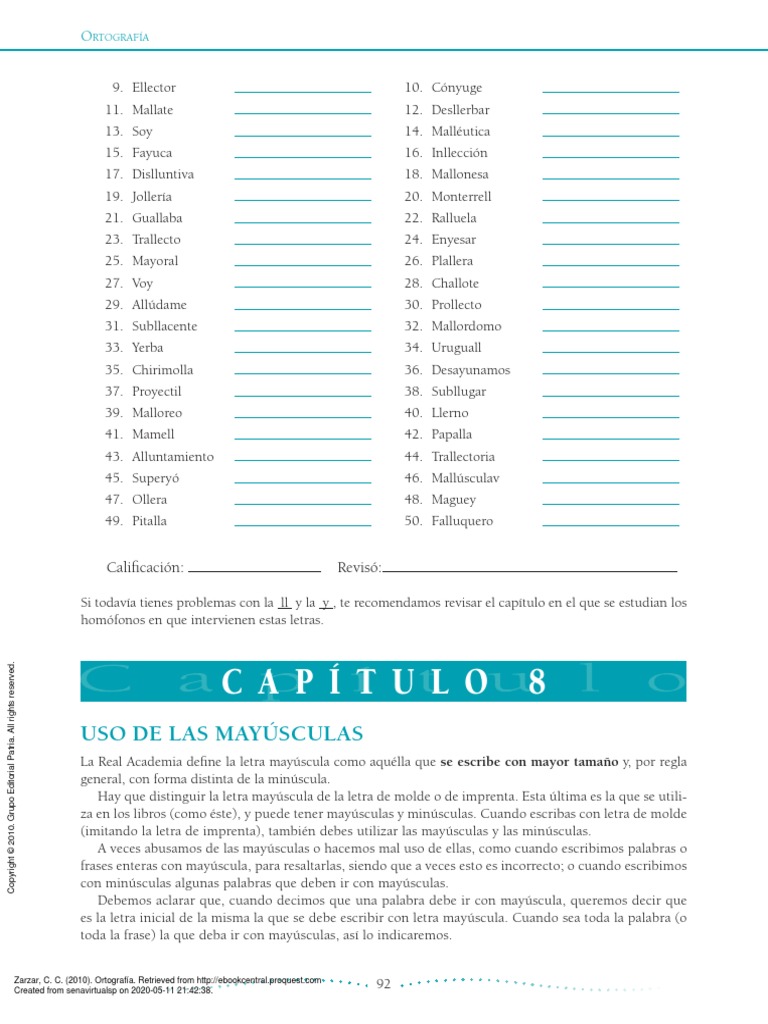 Uso de la mayúscula (pagina 92 a 96) | PDF | Caso de carta | Ortografía