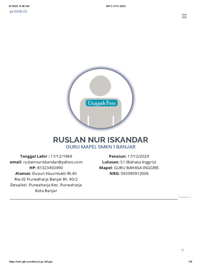 Info GTK 2023 - H Ruslan Nur Iskandar | PDF