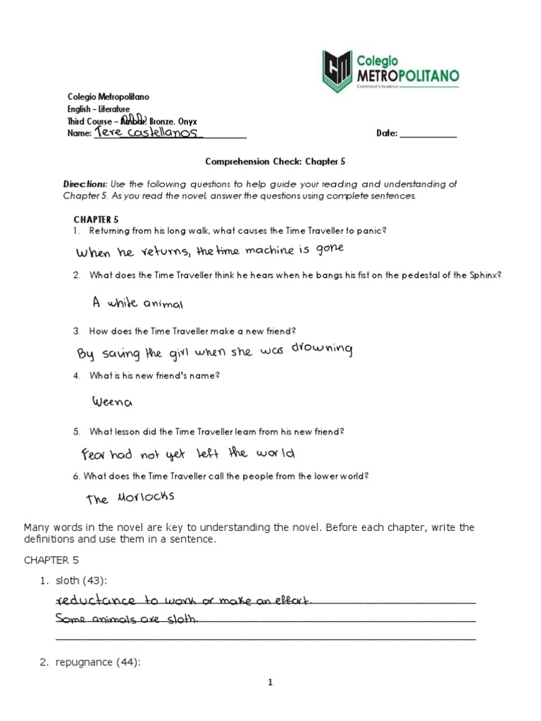 Chapter 5 Worksheet | PDF | Learning | Human Communication