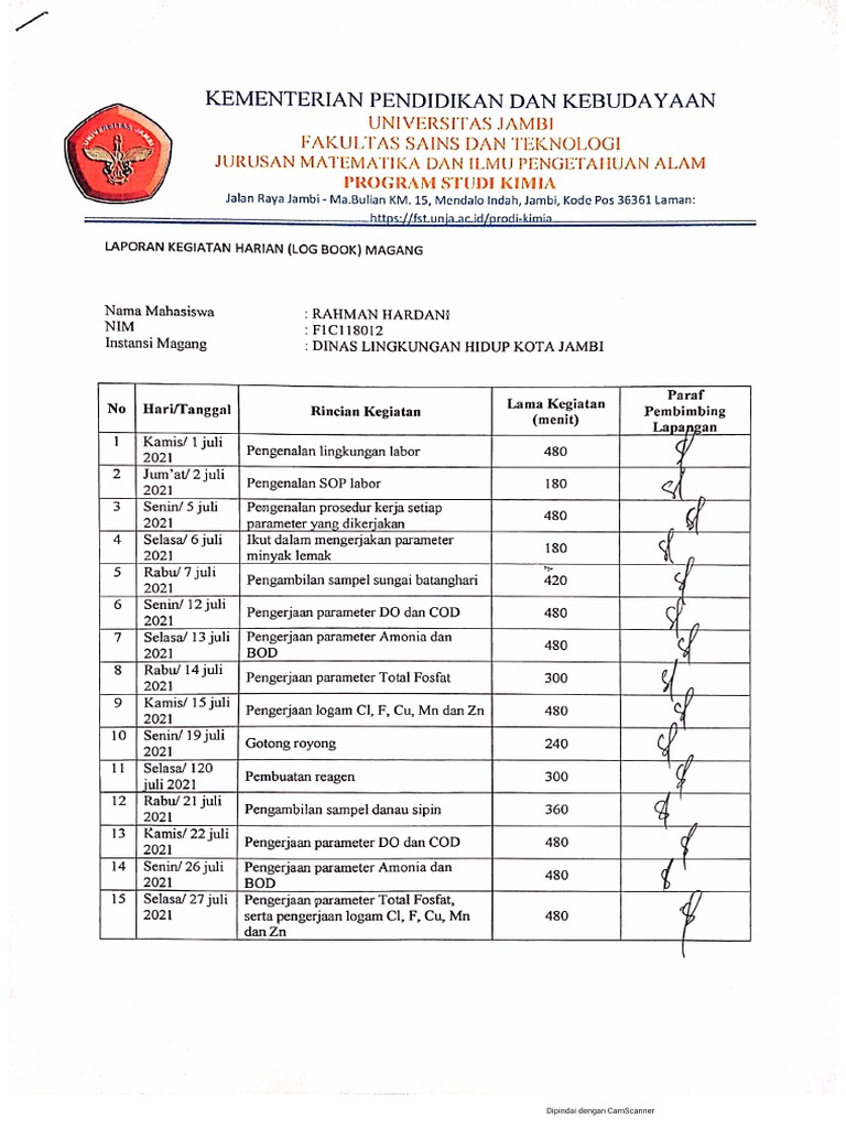 LogBook Magang | PDF