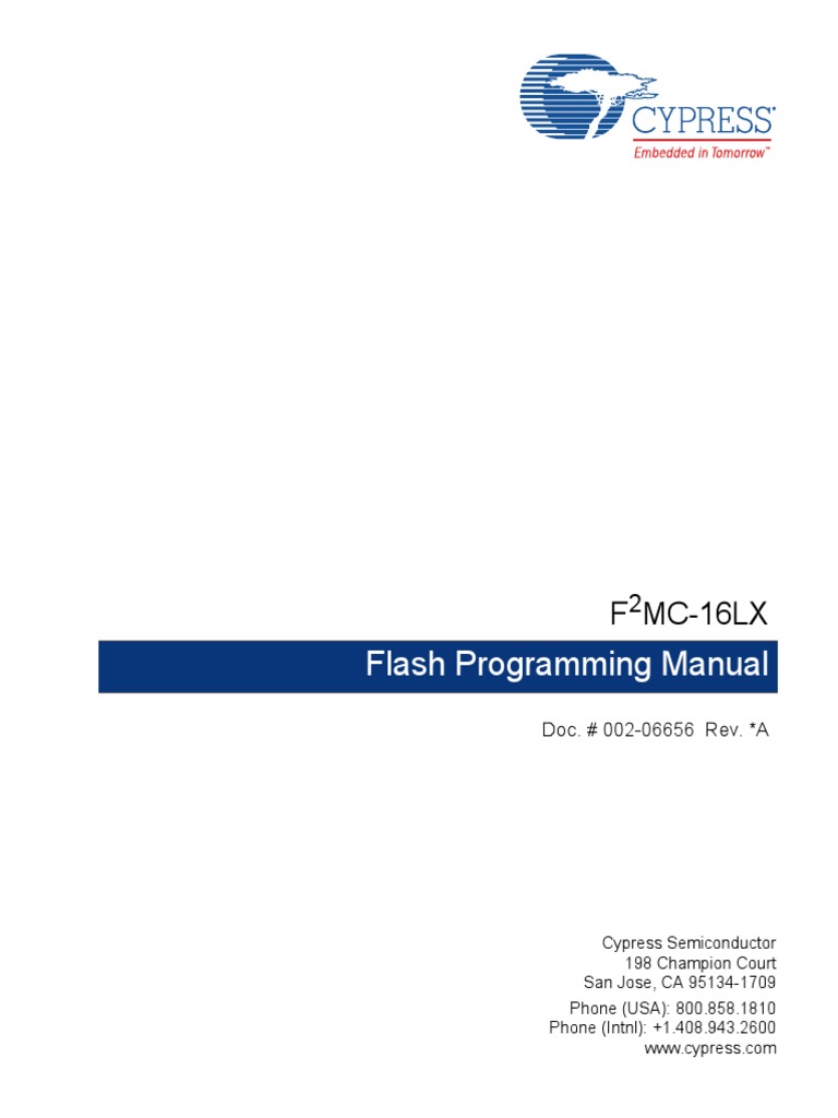 Infineon F2MC 16LX Flash Programming Manual Programming Specifications v02 00 en | PDF | Flash ...