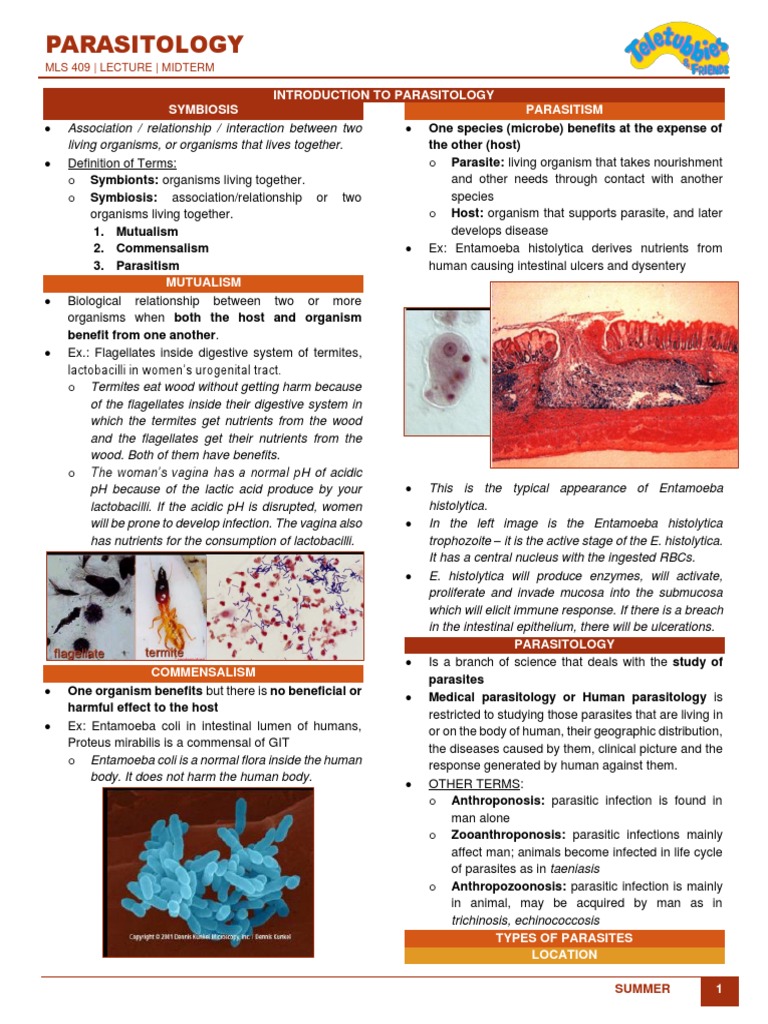 Para Lec Midterms Merged | PDF | Parasitism | Nematode