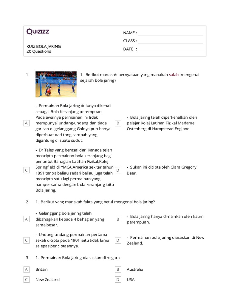 Kuiz Bola Jaring | PDF