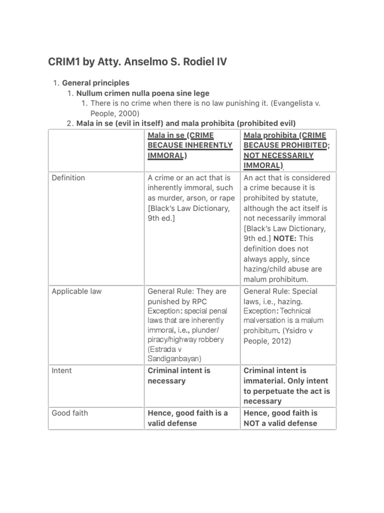 CRIM1 by Atty. Anselmo S. Rodiel IV | PDF | Ex Post Facto Law | Crimes