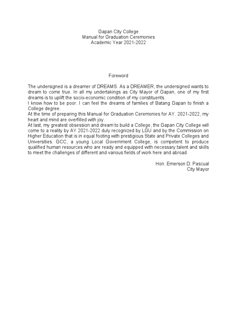 Gcc Graduation Manual Pdf Bachelor S Degree Graduation