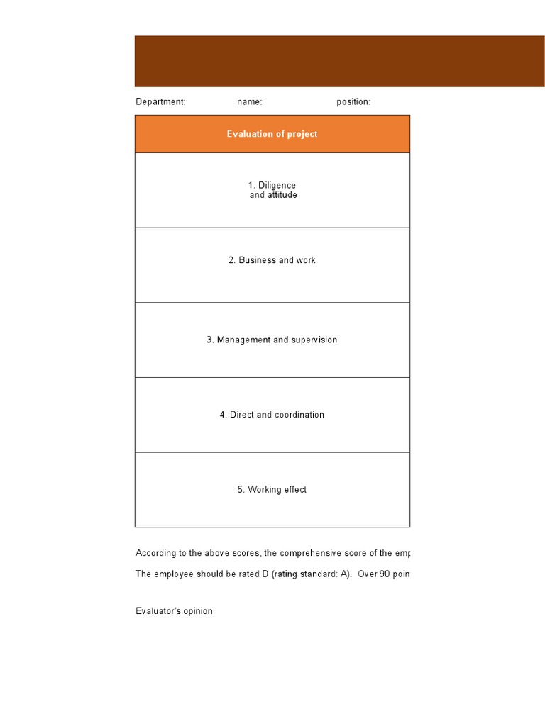 Employee Performance Evaluation Form1 | PDF | Performance Appraisal ...