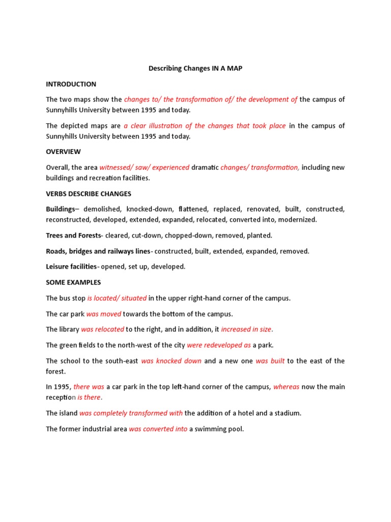 Describing Changes IN A MAP | PDF