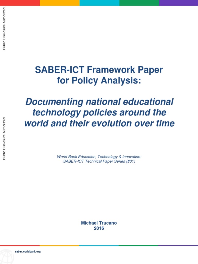 SABER ICT Framework Paper For Policy Analysis Documenting National ...
