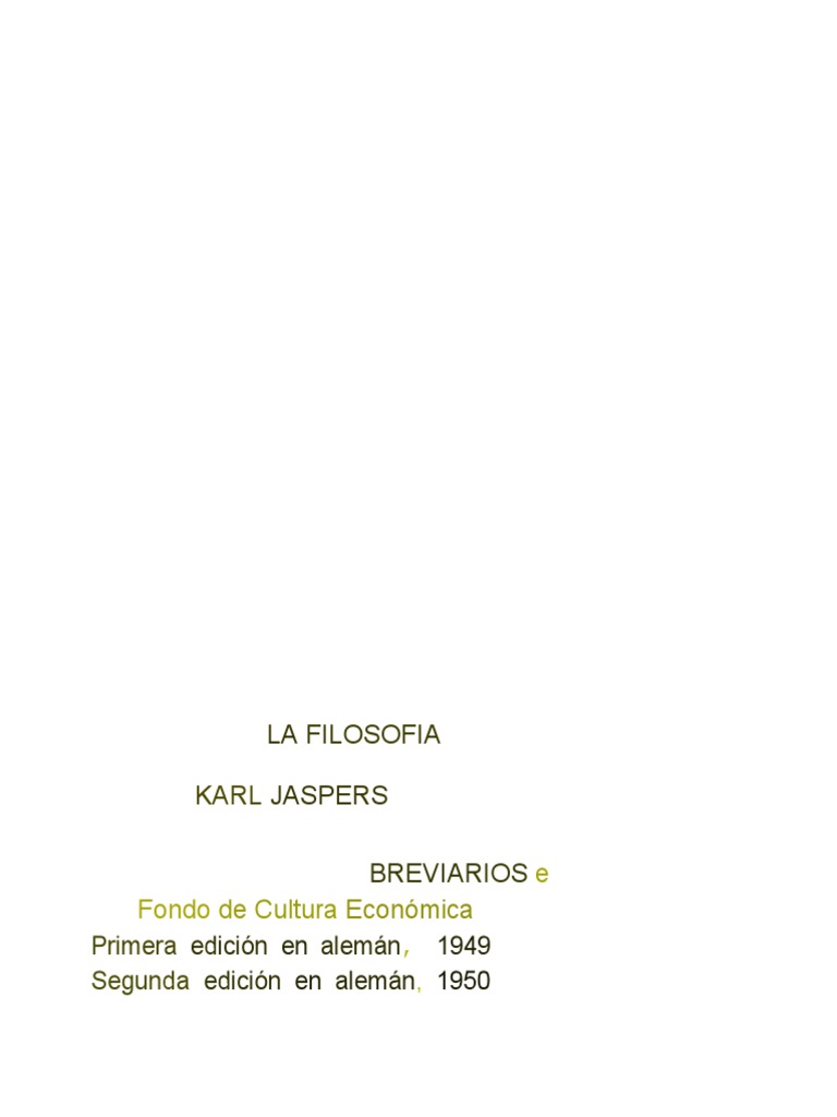 Jaspers - Qué Es La Filosofía | PDF