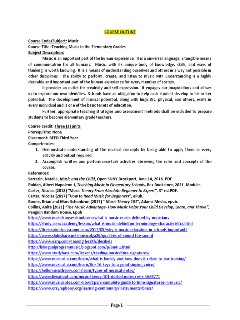 Revised Module in Teaching Music in The Elementary Grades 2 | Download ...