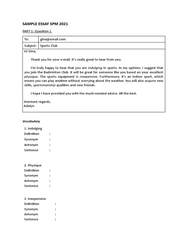 Sample Essay SPM 2021 | PDF | Social Media | Popular Culture & Media ...