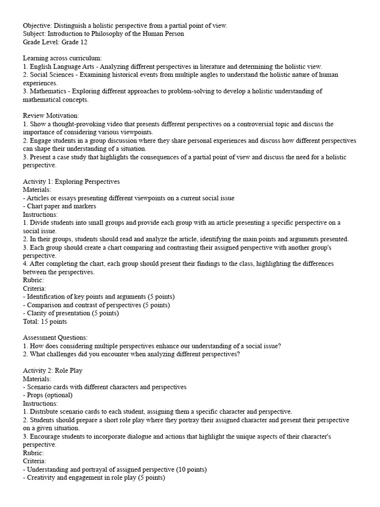 Lesson Planner PH Philosophy | PDF | Thought | Truth