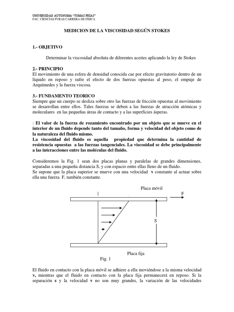 07 - Viscosidad Segun Stokes | PDF | Viscosidad | Fuerza