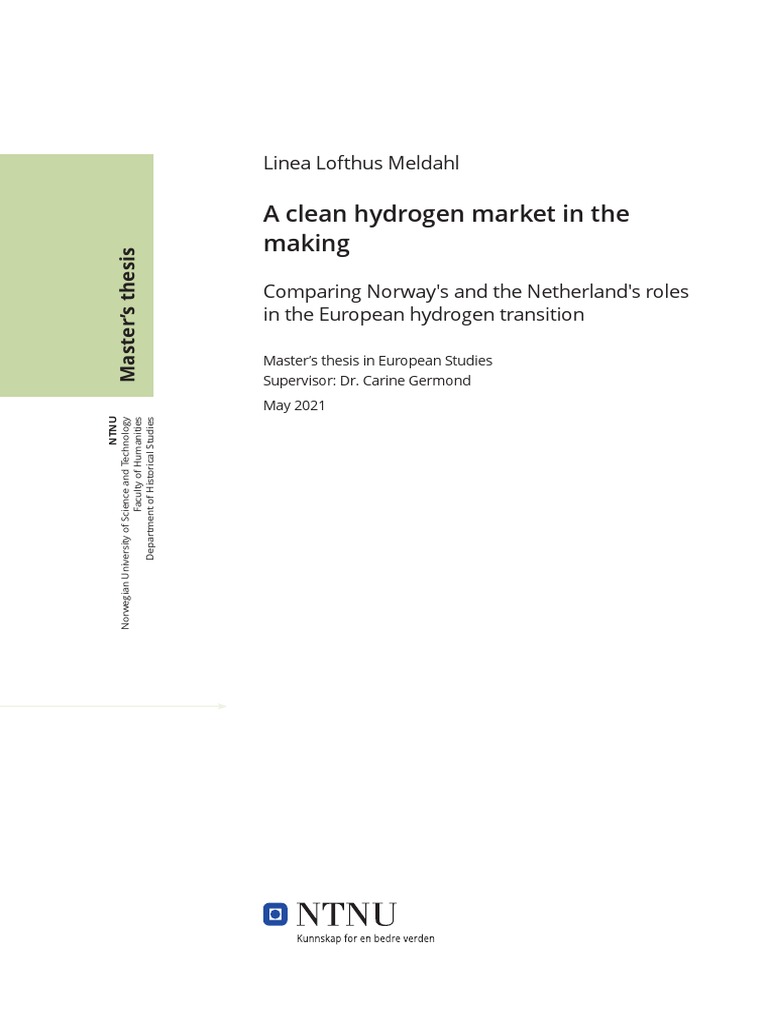 A Clean Hydrogen Market in The Making in Norway and Netherland | PDF ...