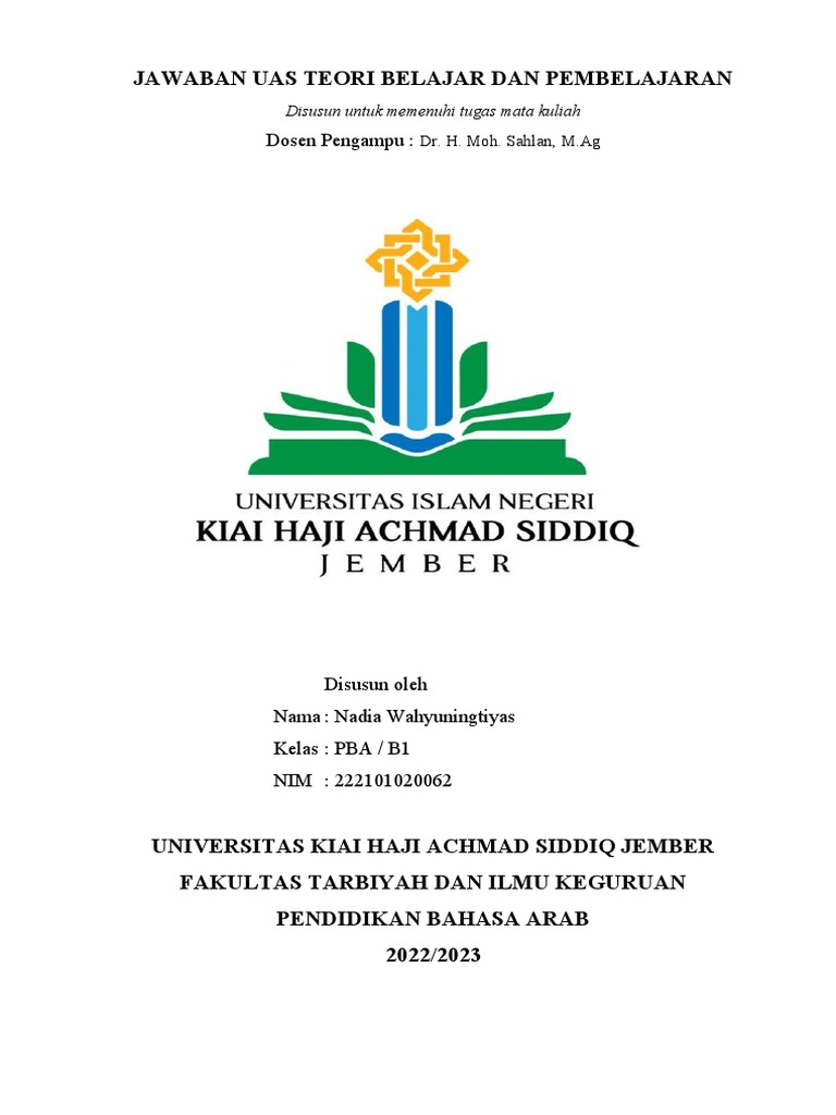 Jawaban Uas TBP | PDF | Karier & Perkembangan