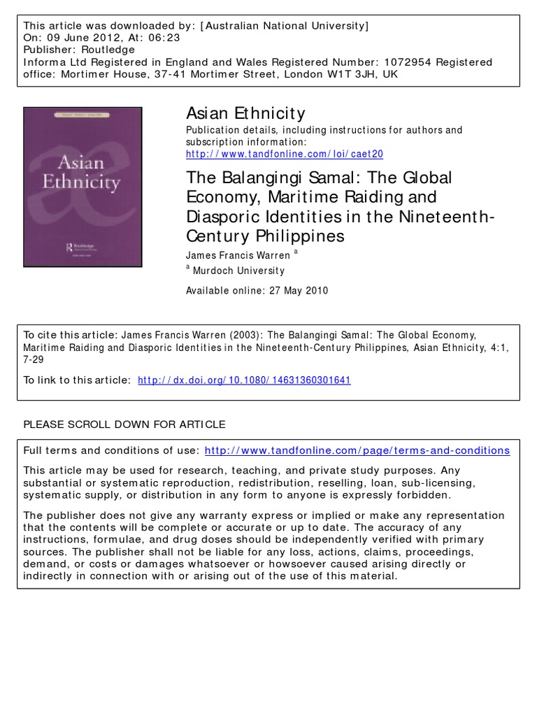 Warren - 2003 - Balangingi Samal | PDF | Piracy | Southeast Asia