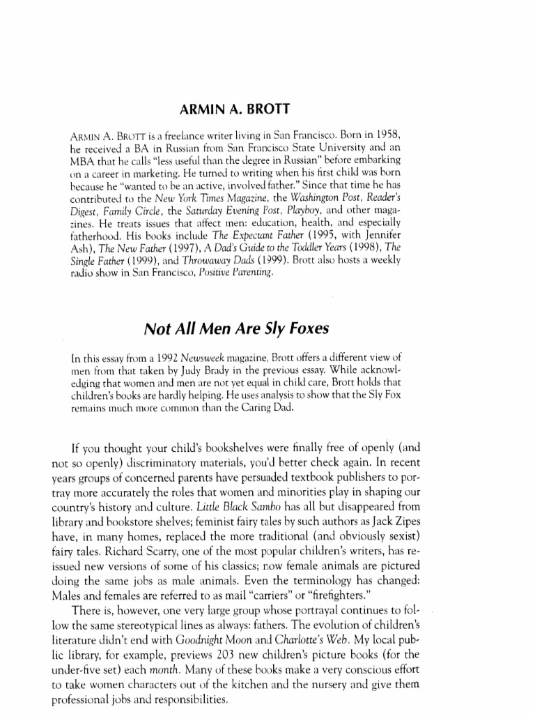Armin Brott Not All Men Are Sly Foxes | PDF