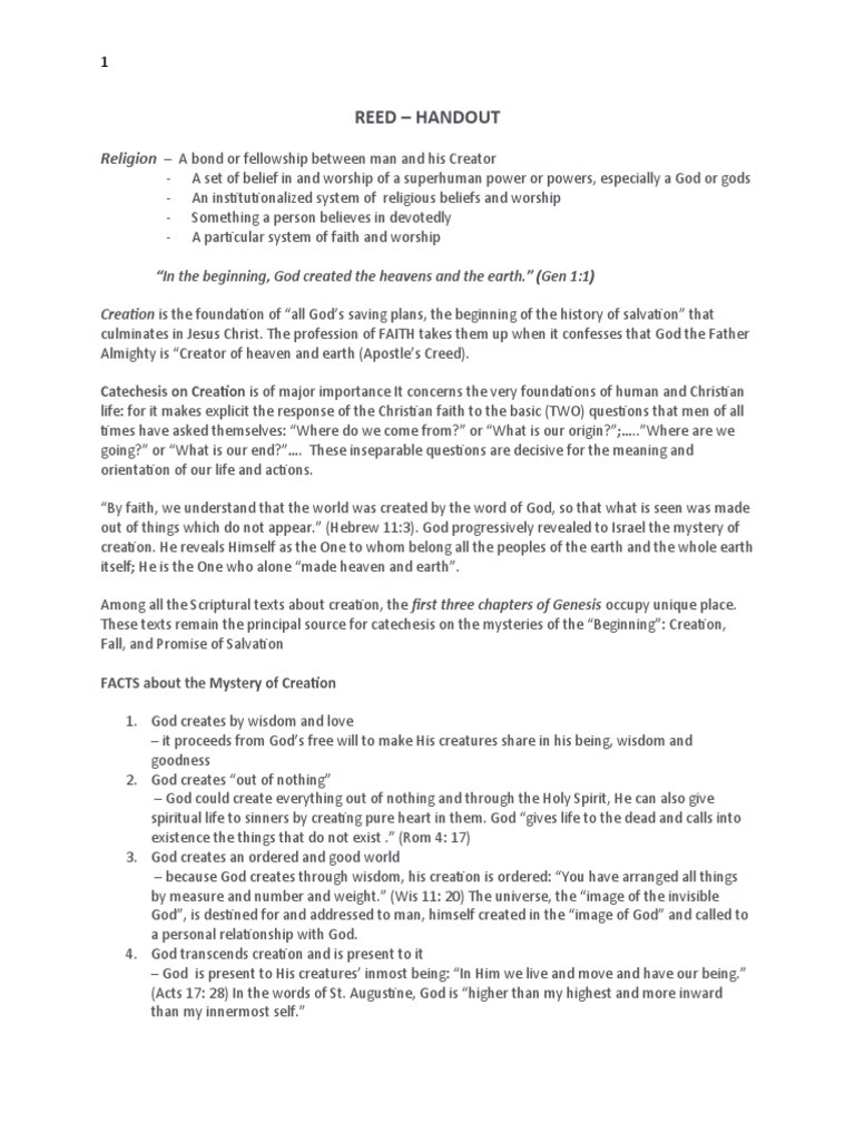 Reed Lesson 1 | Download Free PDF | Prayer | Ten Commandments