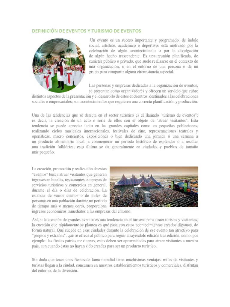 Act 6 Definición de Eventos y Turismo de Eventos | PDF | Turismo