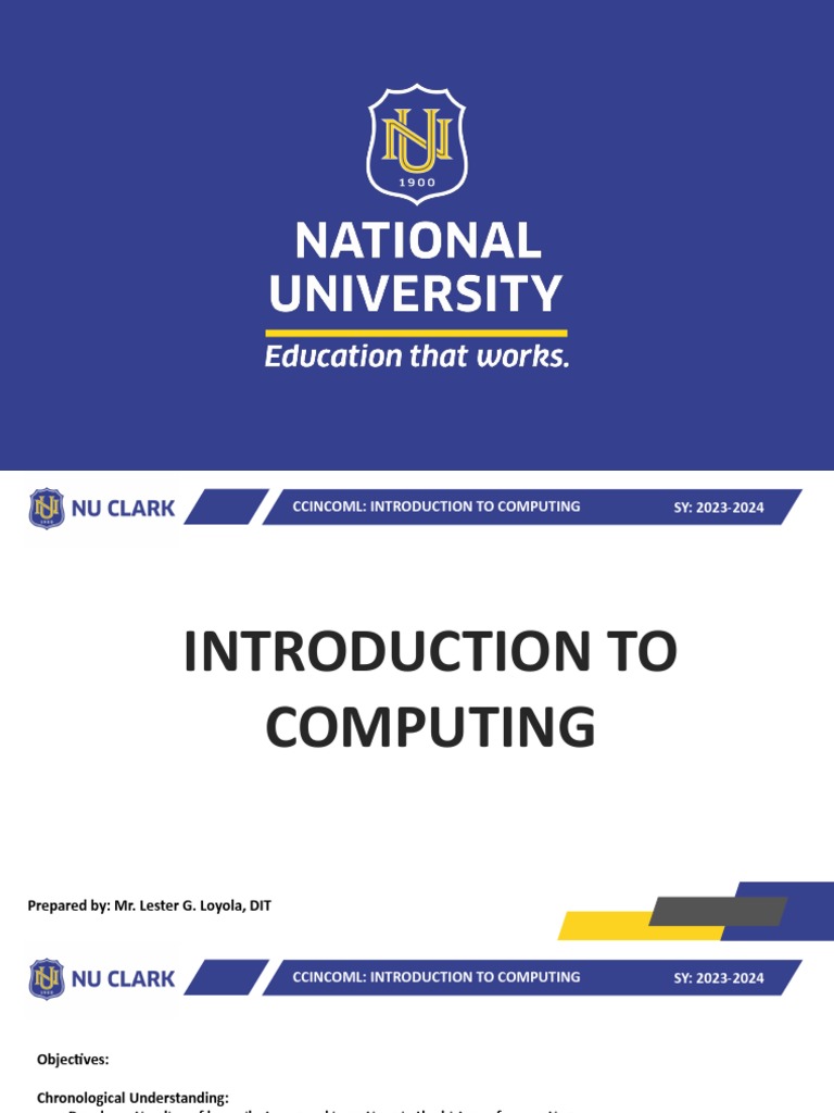 Chapter 1 Introduction To Computing Pdf Computer Data Storage