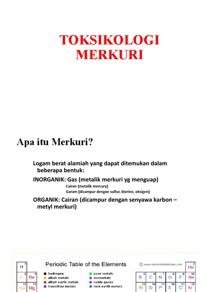 Toksikologi Merkuri | PDF | Mercury (Element) | Materials