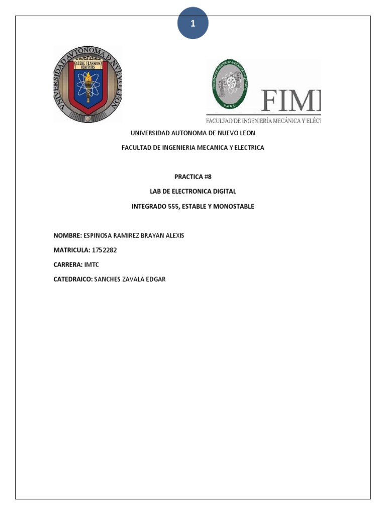 Practica 8 Electronica Digital Lab Pdf Electrónica Ingenieria