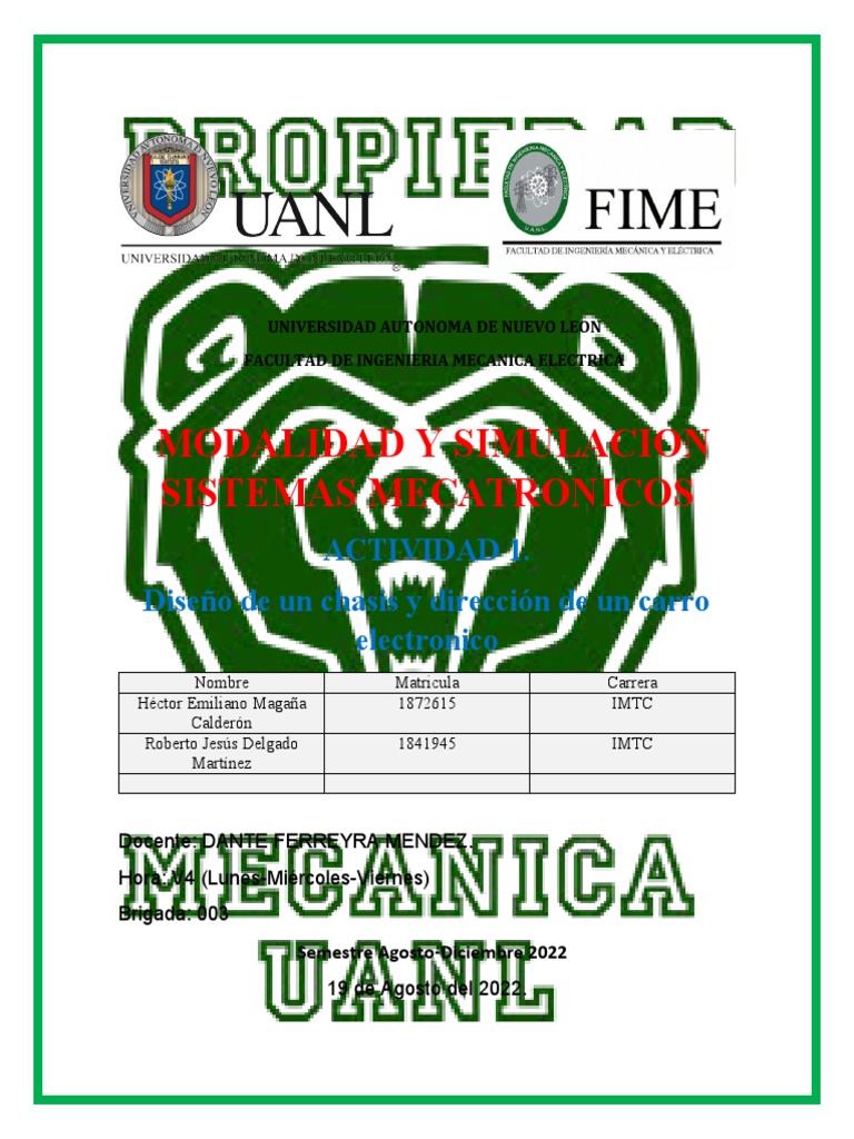 Practica 1 Mecatronica | PDF | Direccion | Eje